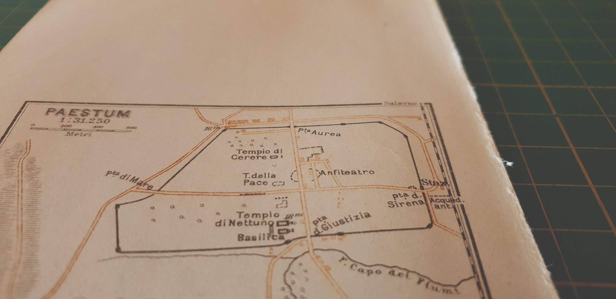 1928 Vintage Paestum Map