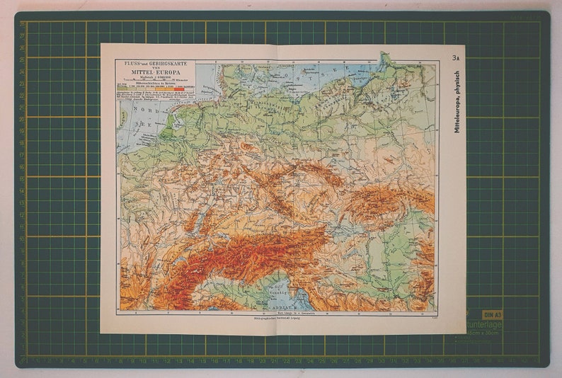 1936 Vintage Central Europe Map - Etsy