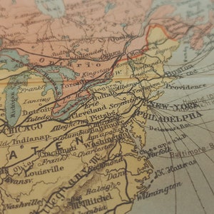 1907 Vintage North America Map - Etsy