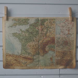 1930s Vintage Map of France - Etsy