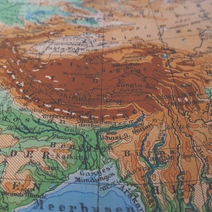 1936 Vintage Map of Asia - Etsy