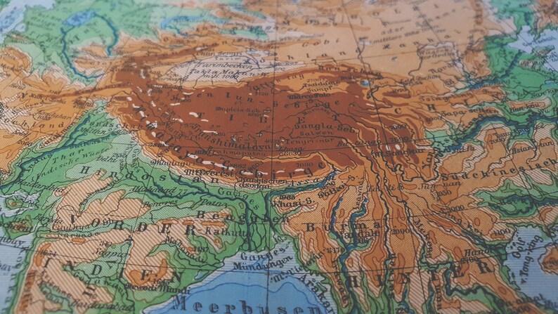 1936 Vintage Map of Asia - Etsy
