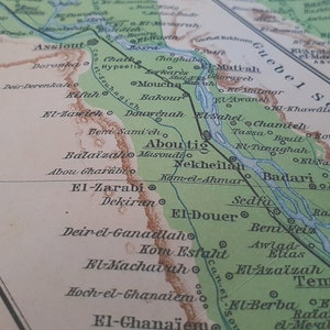 1913 Vintage Map of the Nile - Etsy