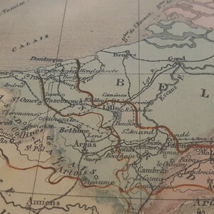 1860s Vintage North France Map - Etsy