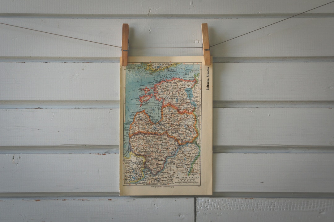 1936 Vintage Baltic States Map - Etsy