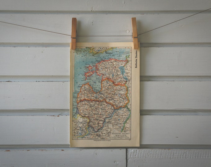 1936 Vintage Baltic States Map - Etsy