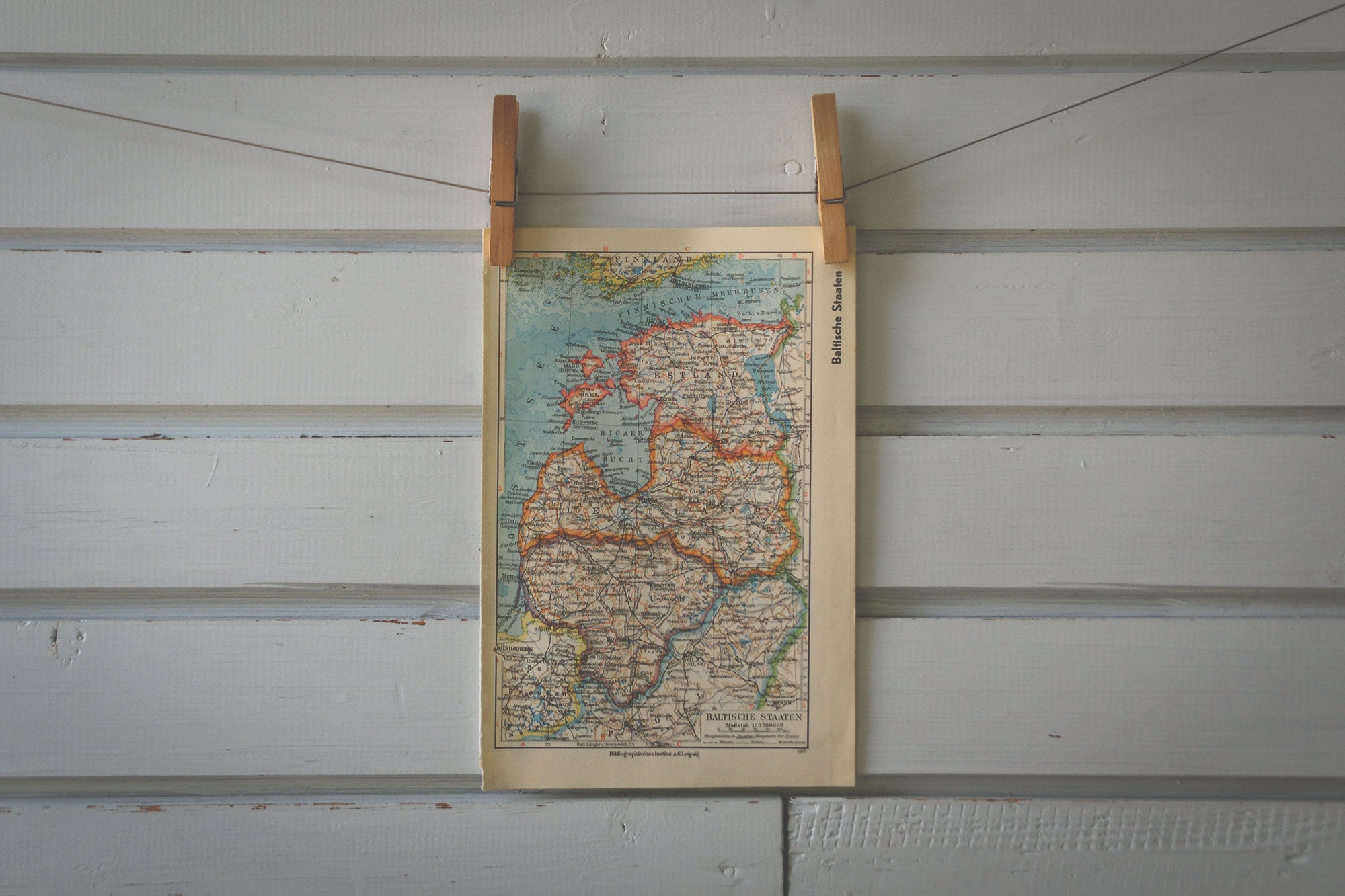 1936 Vintage Baltic States Map
