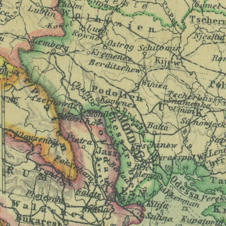 1941 Vintage Map of East Europe - Etsy