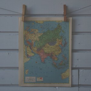 1955 Vintage Map of Asia - Etsy