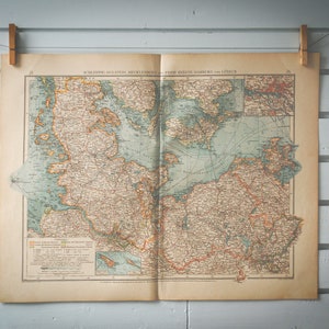 1901 Vintage North Germany Map - Etsy