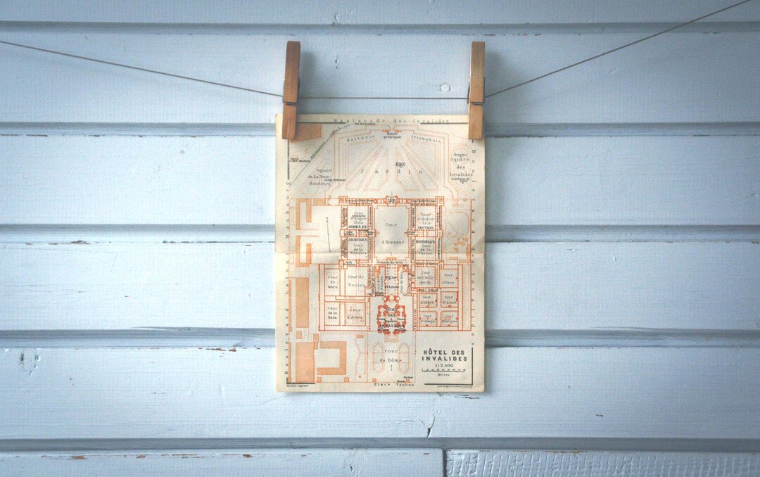1923 Vintage Plan of Les Invalides - Etsy