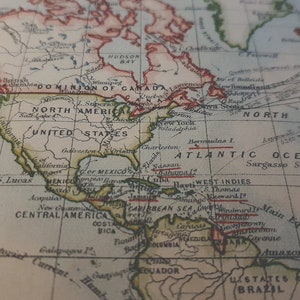 1895 Vintage World Map - Etsy