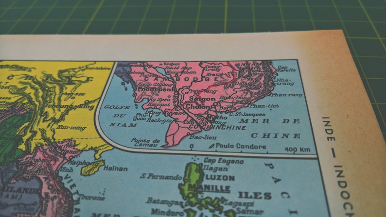 1956 Vintage Map of India & Southeast Asia - Etsy