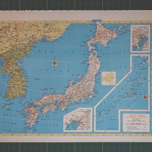 1957 Vintage Map of Japan - Etsy