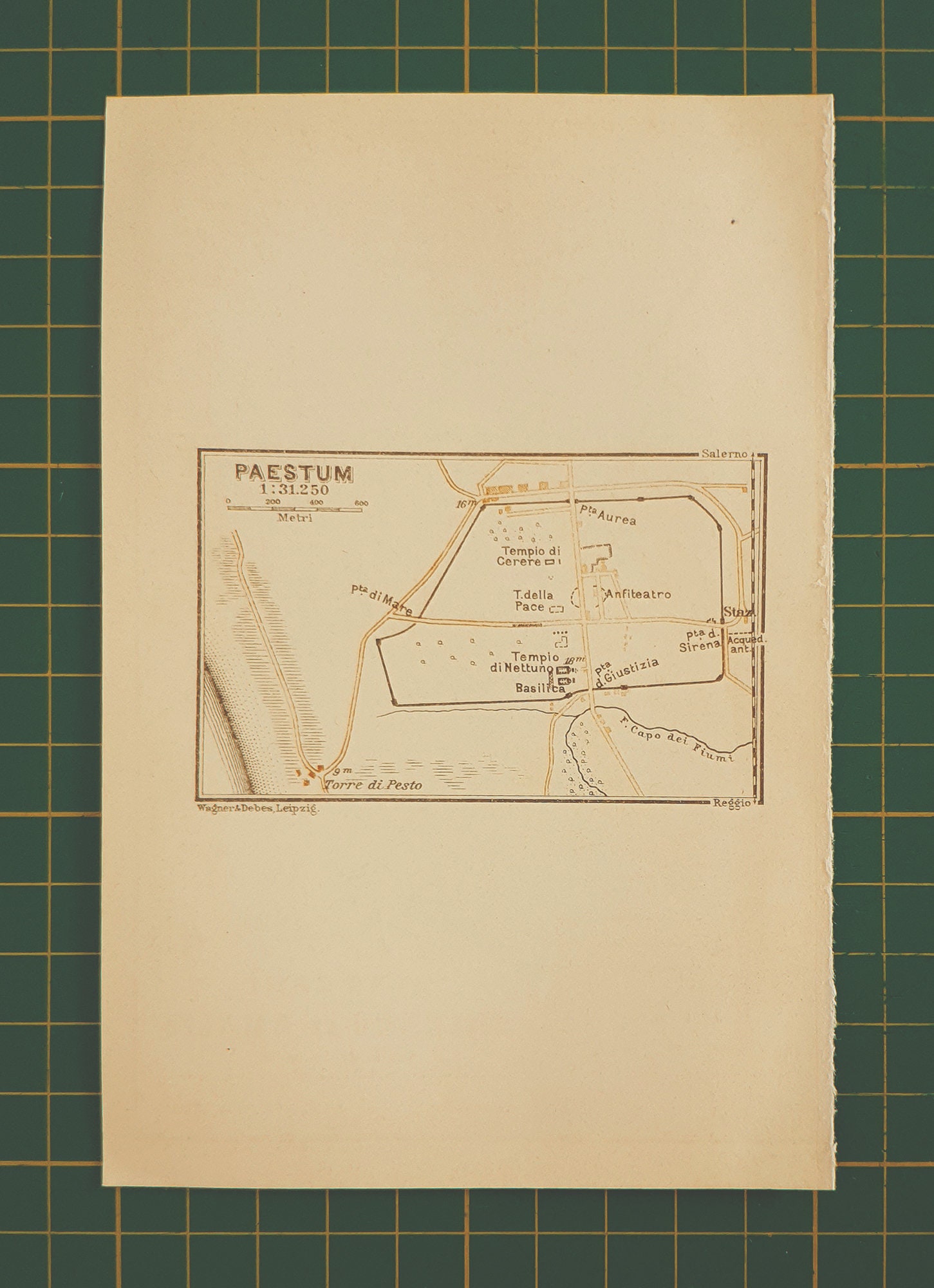 1928 Vintage Paestum Map
