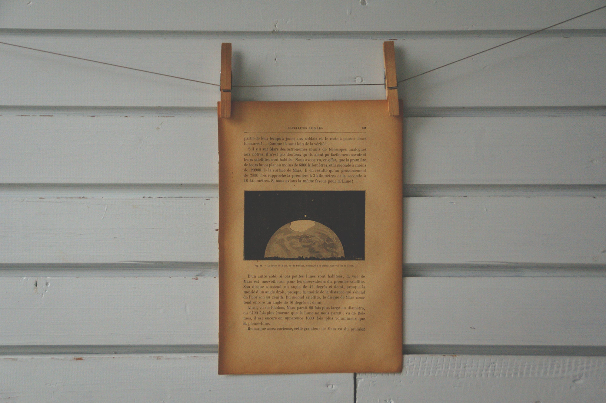 1884 Vintage Phobos & Moon Size Comparison Illustration | Etsy