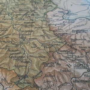 1900 Vintage Bulgaria Serbia & Monenegro Map - Etsy UK