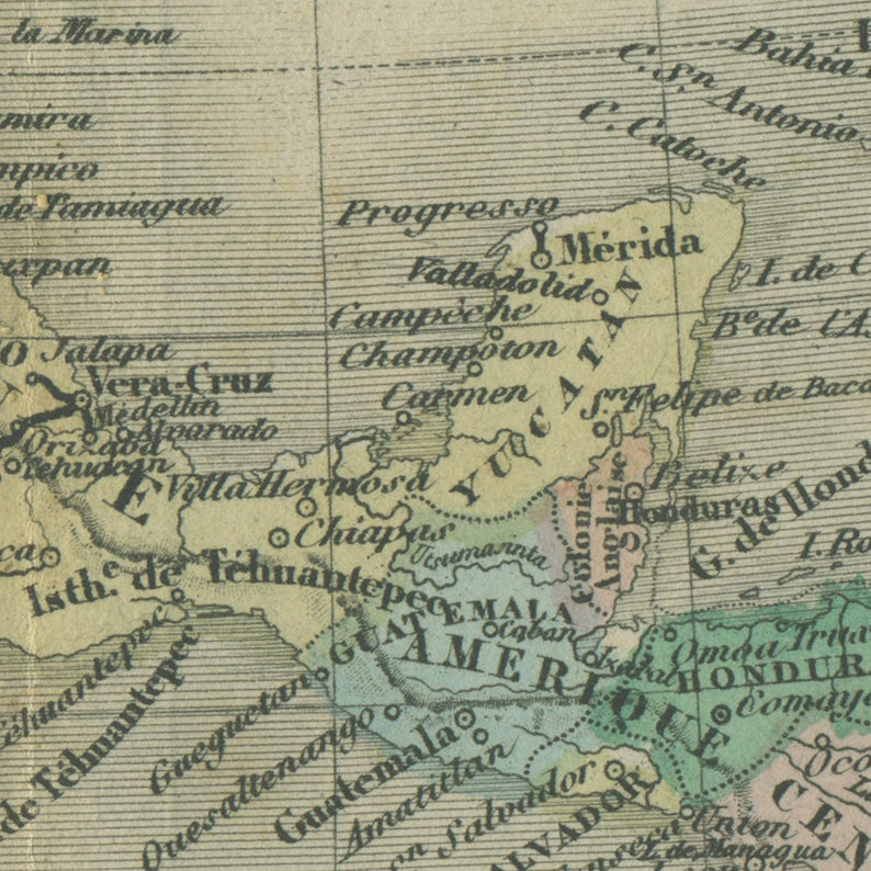 1887 Vintage North America Map | Etsy
