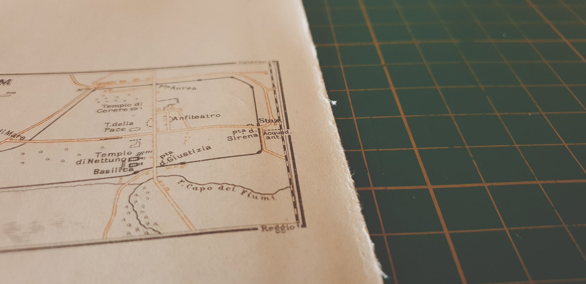 1928 Vintage Paestum Map