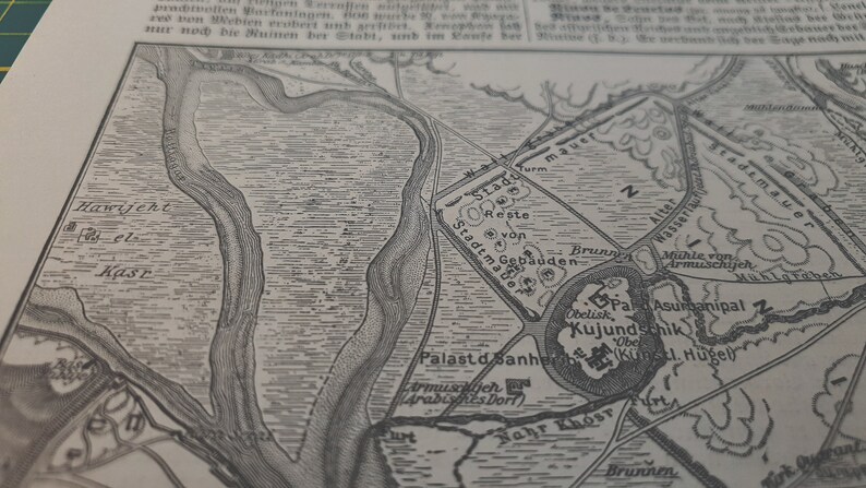1907 Vintage Mosul & Nineveh Map - Etsy