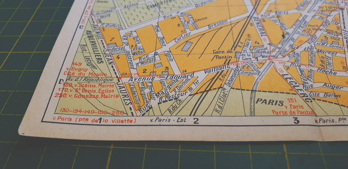 1950s Vintage Pantin Map - Etsy Australia