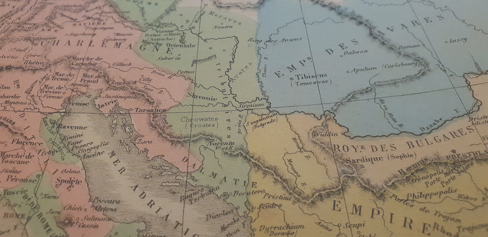 1880 Vintage Merovingian France & Carolingian Empire Map - Etsy