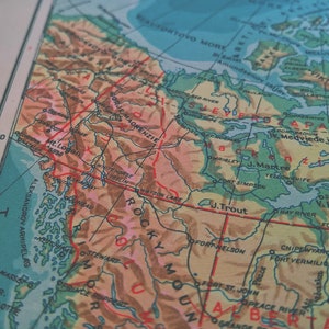 1956 Vintage Map of Canada - Etsy