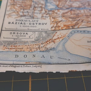 1911 Vintage Danube Serbia-romania Border Map - Etsy