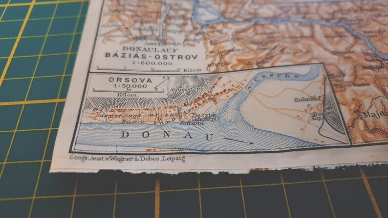 1911 Vintage Danube Serbia-romania Border Map - Etsy