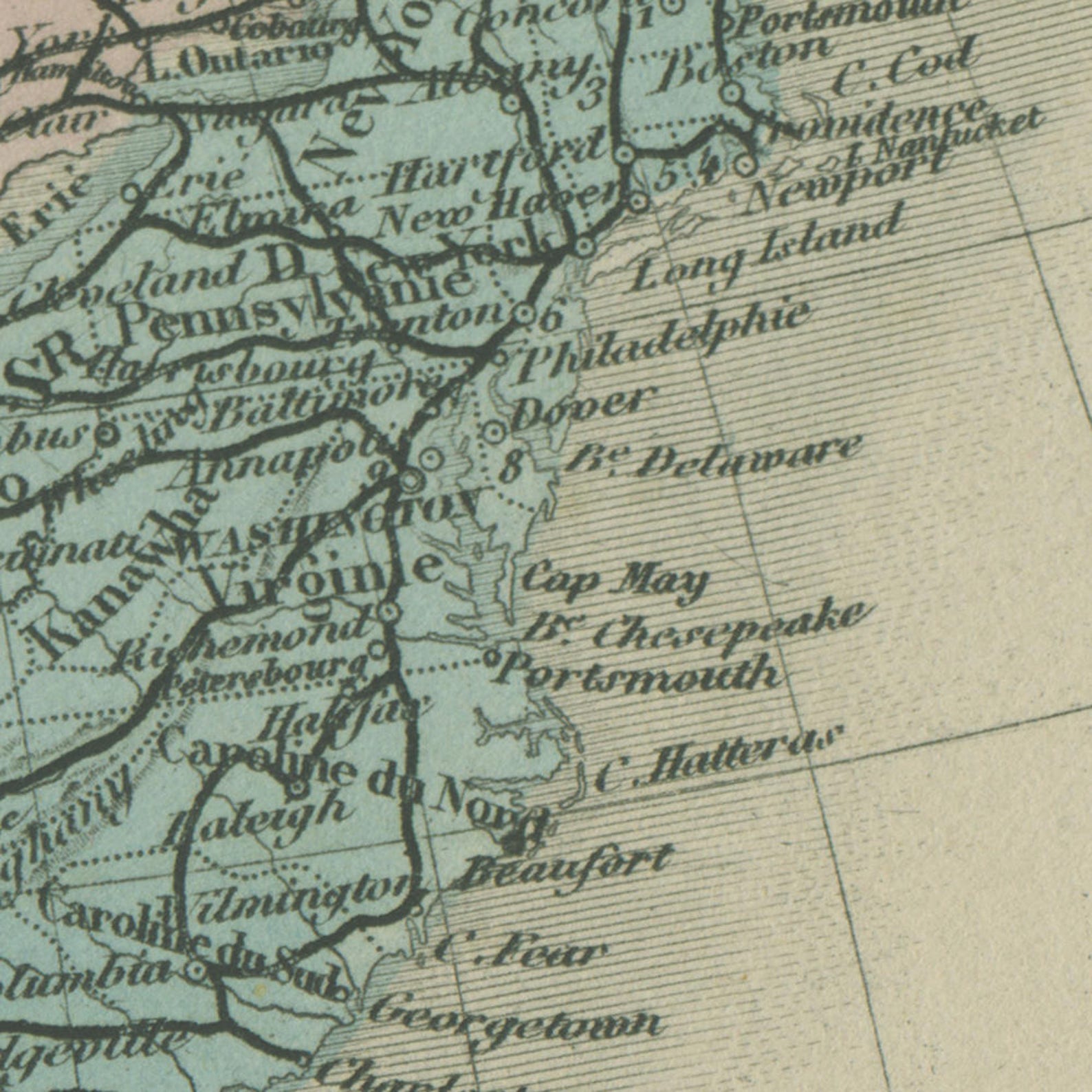1887 Vintage North America Map | Etsy