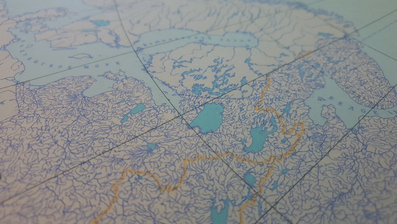 1964 Vintage Russia Rivers & Lakes Map - Etsy