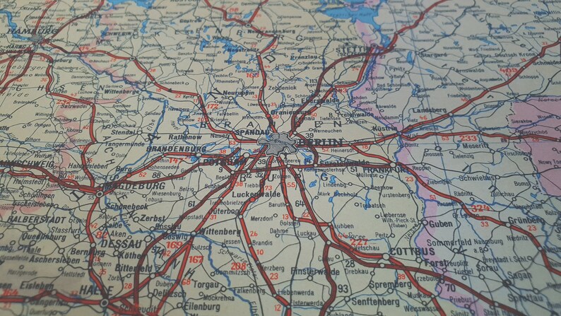 1964 Vintage Germany Map - Etsy