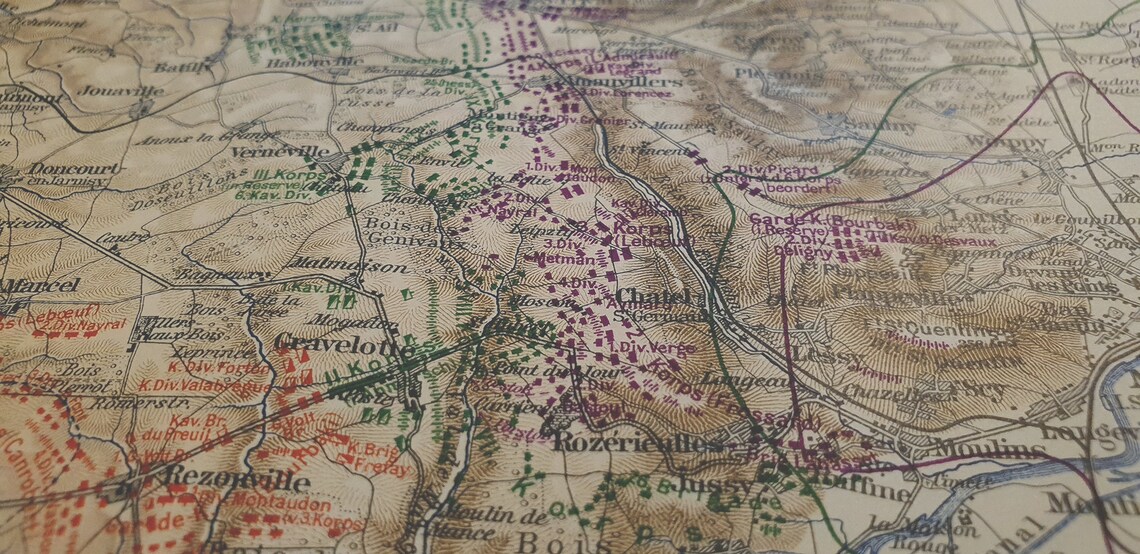 1907 Vintage Siege of Metz Map | Etsy