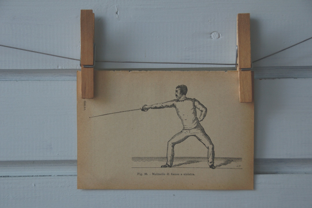 1917 Vintage Fencing Lithograph Illustration - Etsy