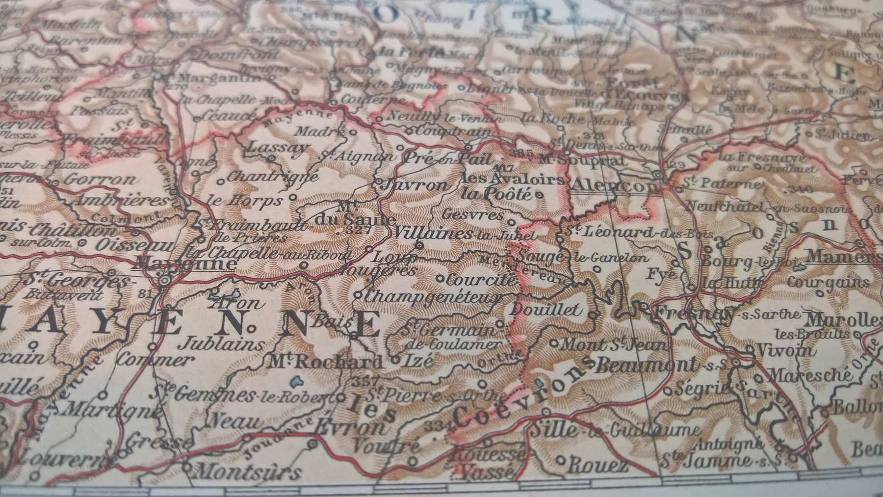 1906 Vintage Northwest France Map - Etsy