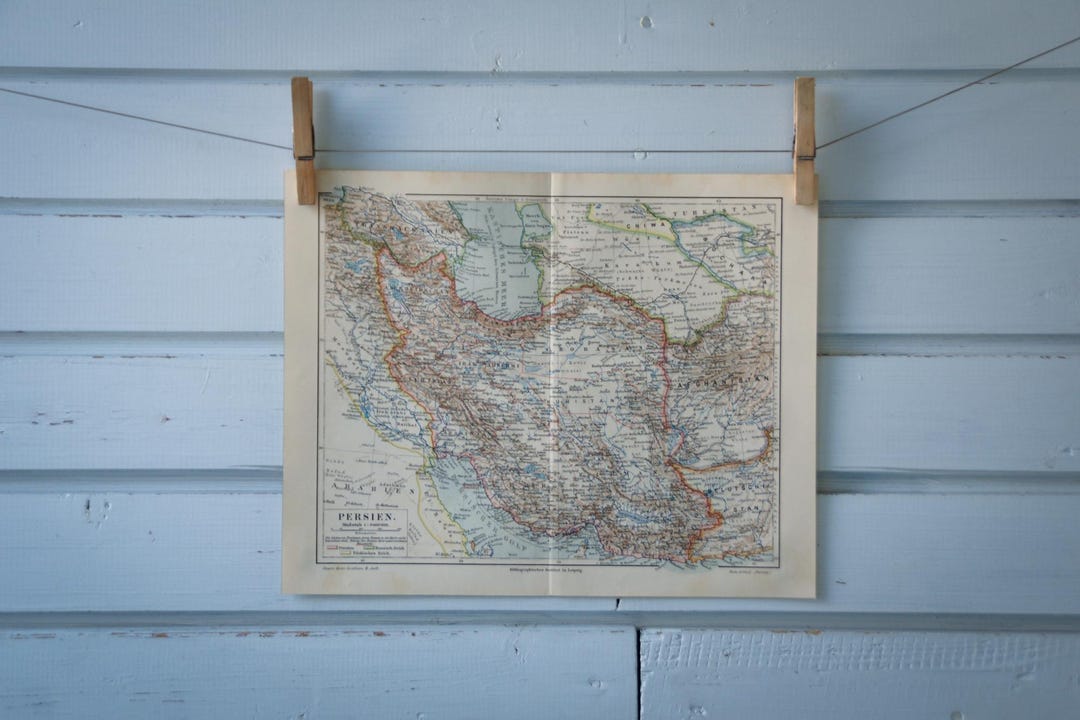 1907 Vintage Map of Iran - Etsy
