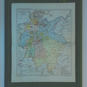 1907 Vintage Map of Germany in Mid 19th Century | Etsy