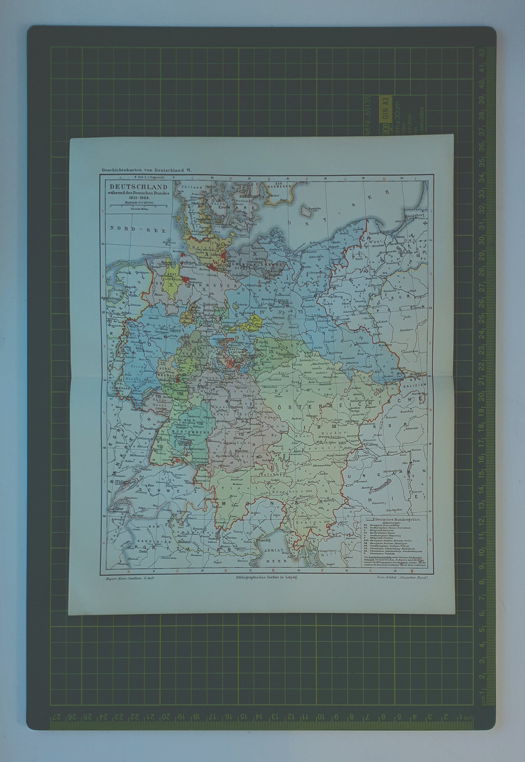 1907 Vintage Map of Germany in Mid 19th Century - Etsy