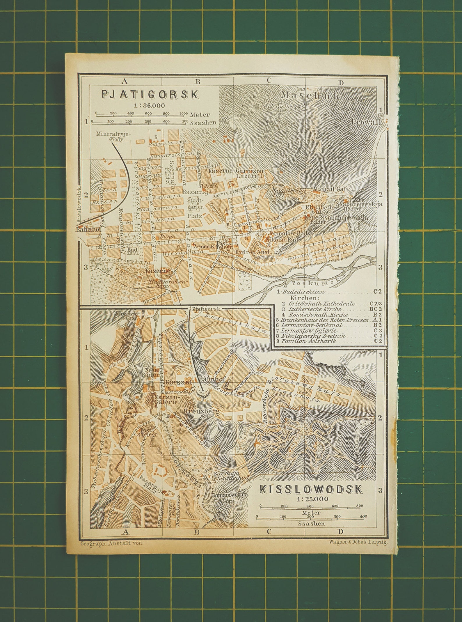 1912 Vintage Pyatigorsk & Kislovodsk Map | Etsy