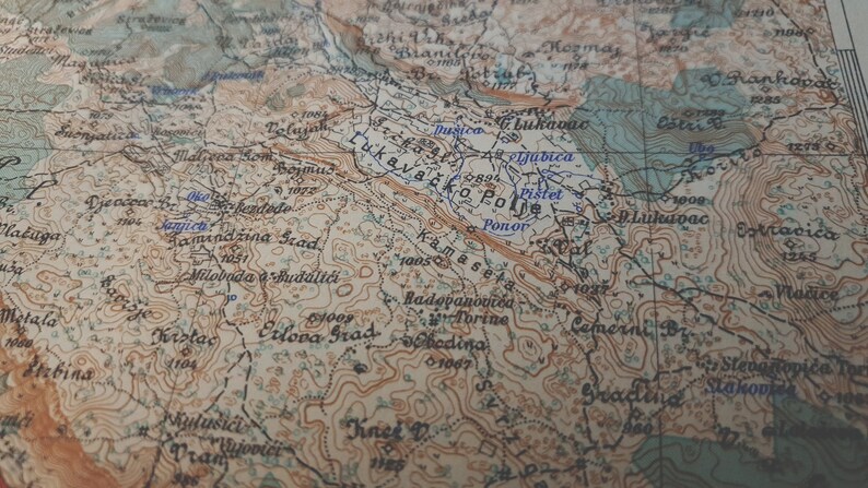 1967 Vintage Southeast Bosnia Map - Etsy