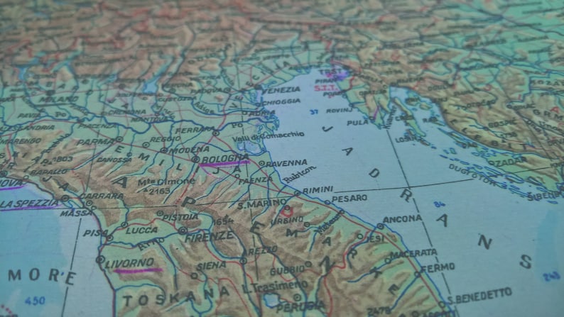 1951 Vintage Map of Italy - Etsy