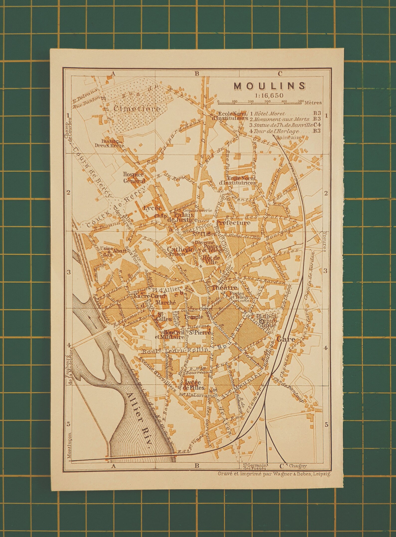 1908 Vintage Moulins Map | Etsy