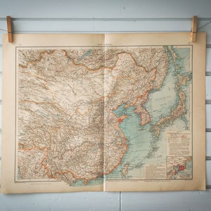 1901 Vintage Map of East Asia - Etsy