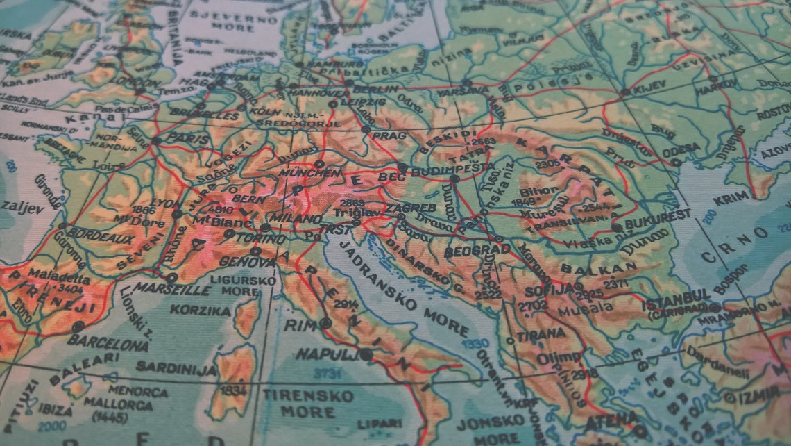1959 Vintage Map of Europe - Etsy