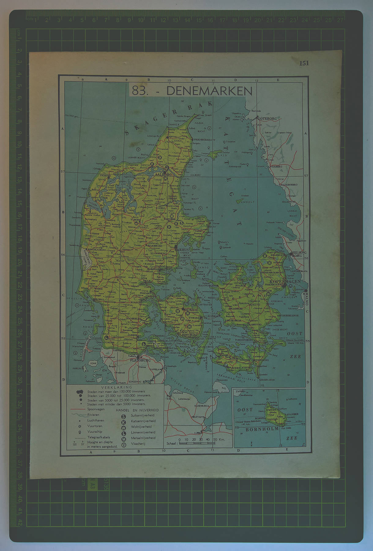 1941 Vintage Denmark Map