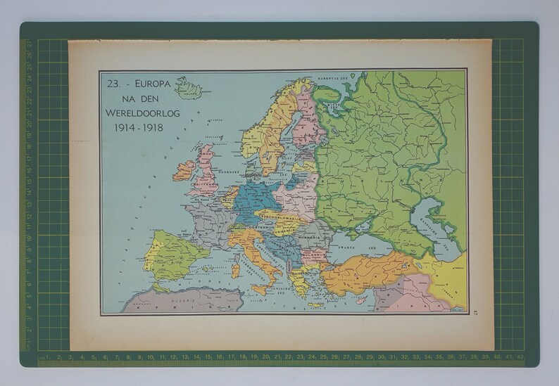 1941 Vintage Map of Europe After WW1 - Etsy