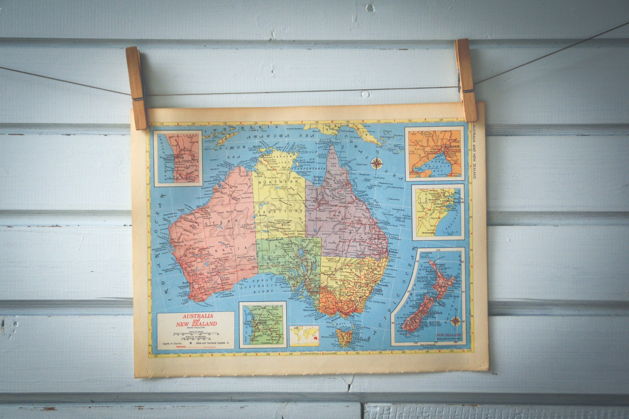 1958 Vintage Map of Australia - Etsy