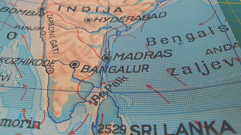 1981 Vintage Map of India - Etsy