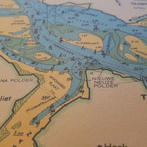 1941 Vintage Map of River Schelde - Etsy