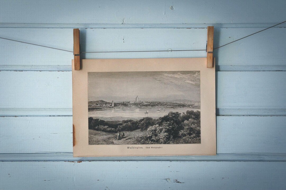 Rare Find* 1897 Vintage Washington Lithograph Illustration - Etsy
